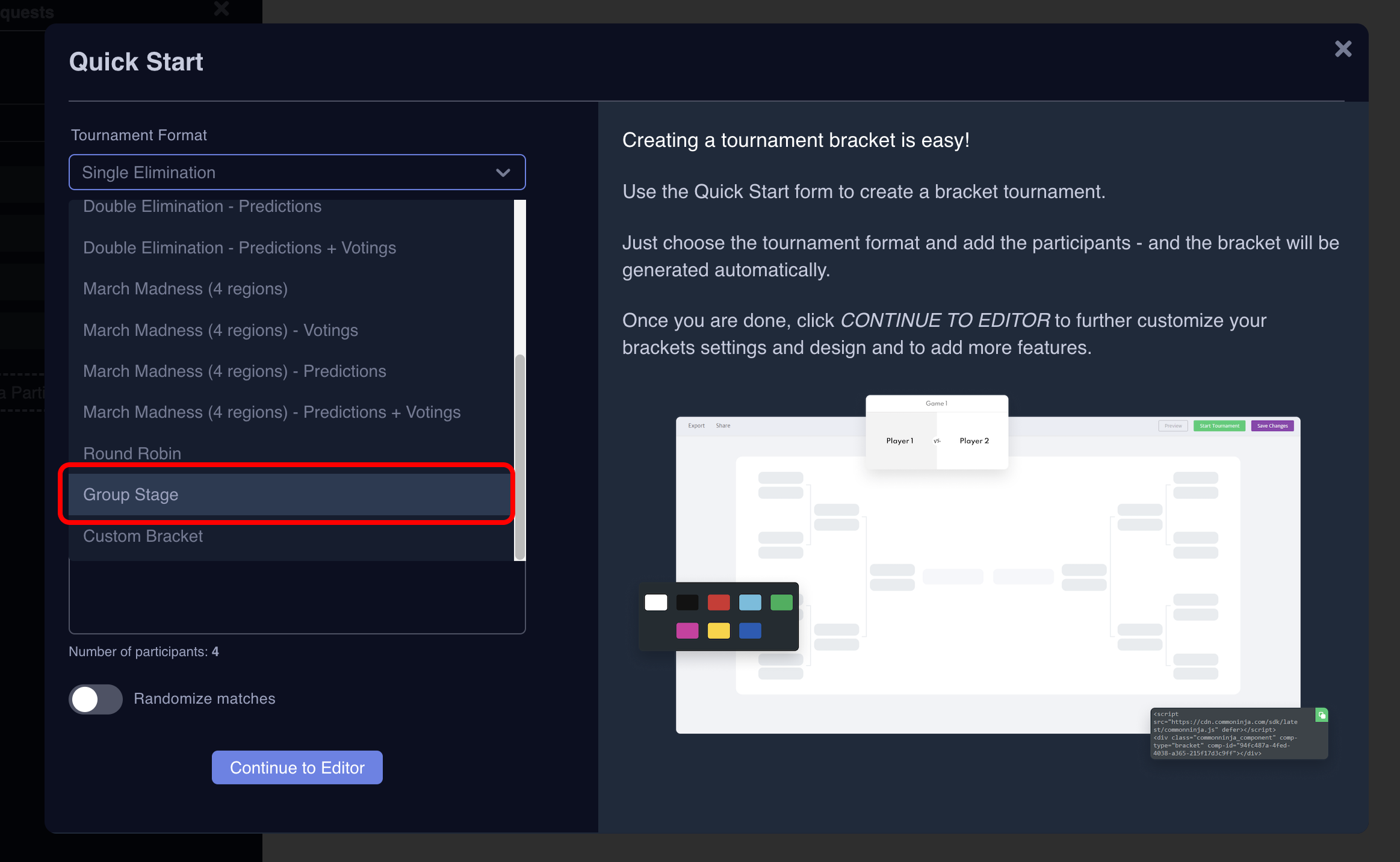 How To Choose the “Group Stage” Bracket Option? – Common Ninja