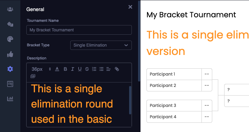 How to Add Or Change Title and Description For a Bracket? – Common Ninja