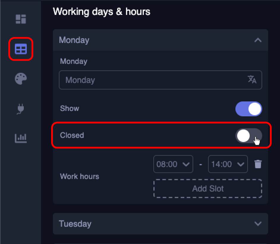 How To Toggle the “Closed” Option? – Common Ninja