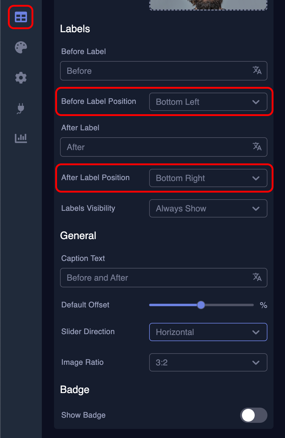 How to Change The Before & After Labels Position? – Common Ninja