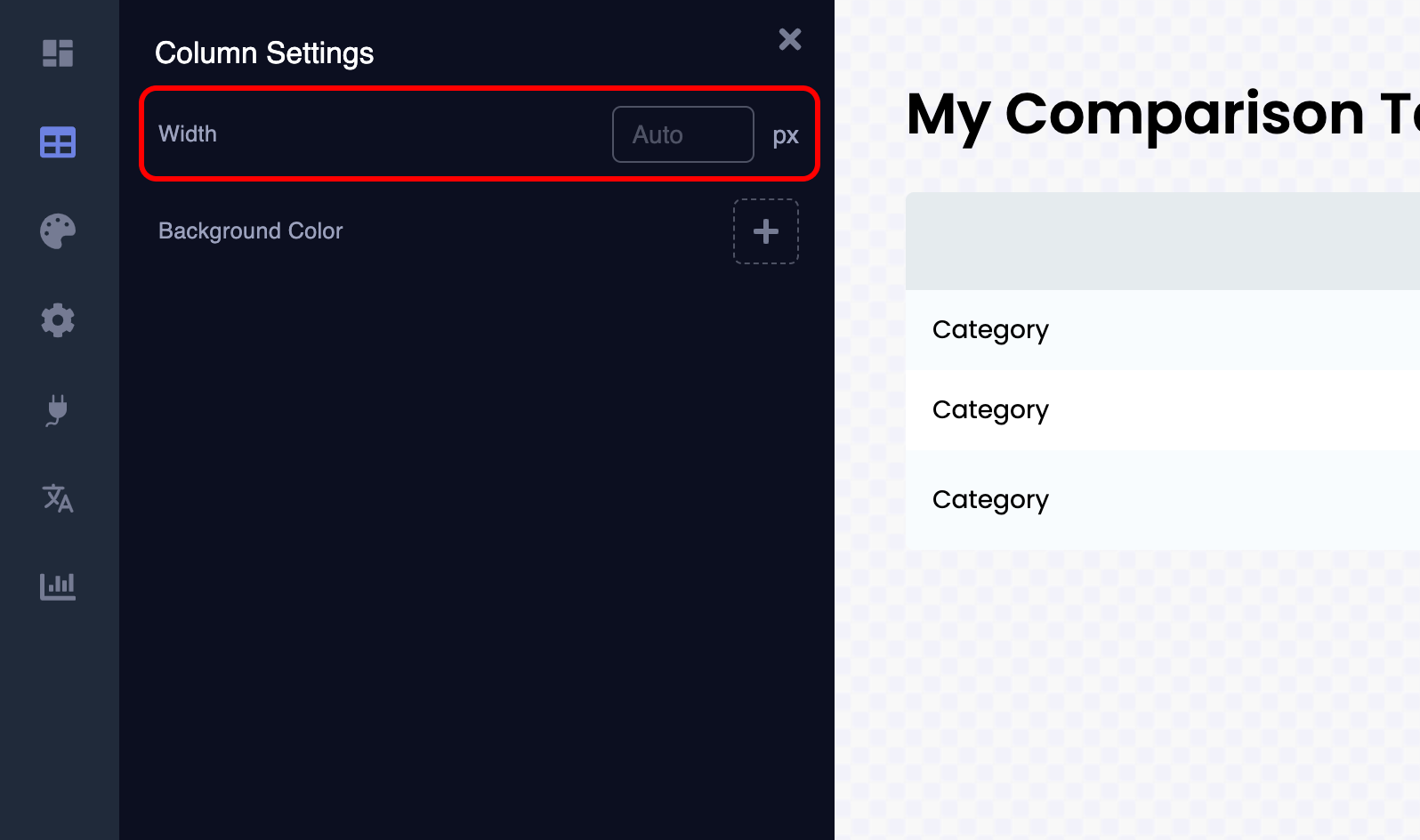 Setting a Fixed Width to Columns in Comparison Tables – Common Ninja