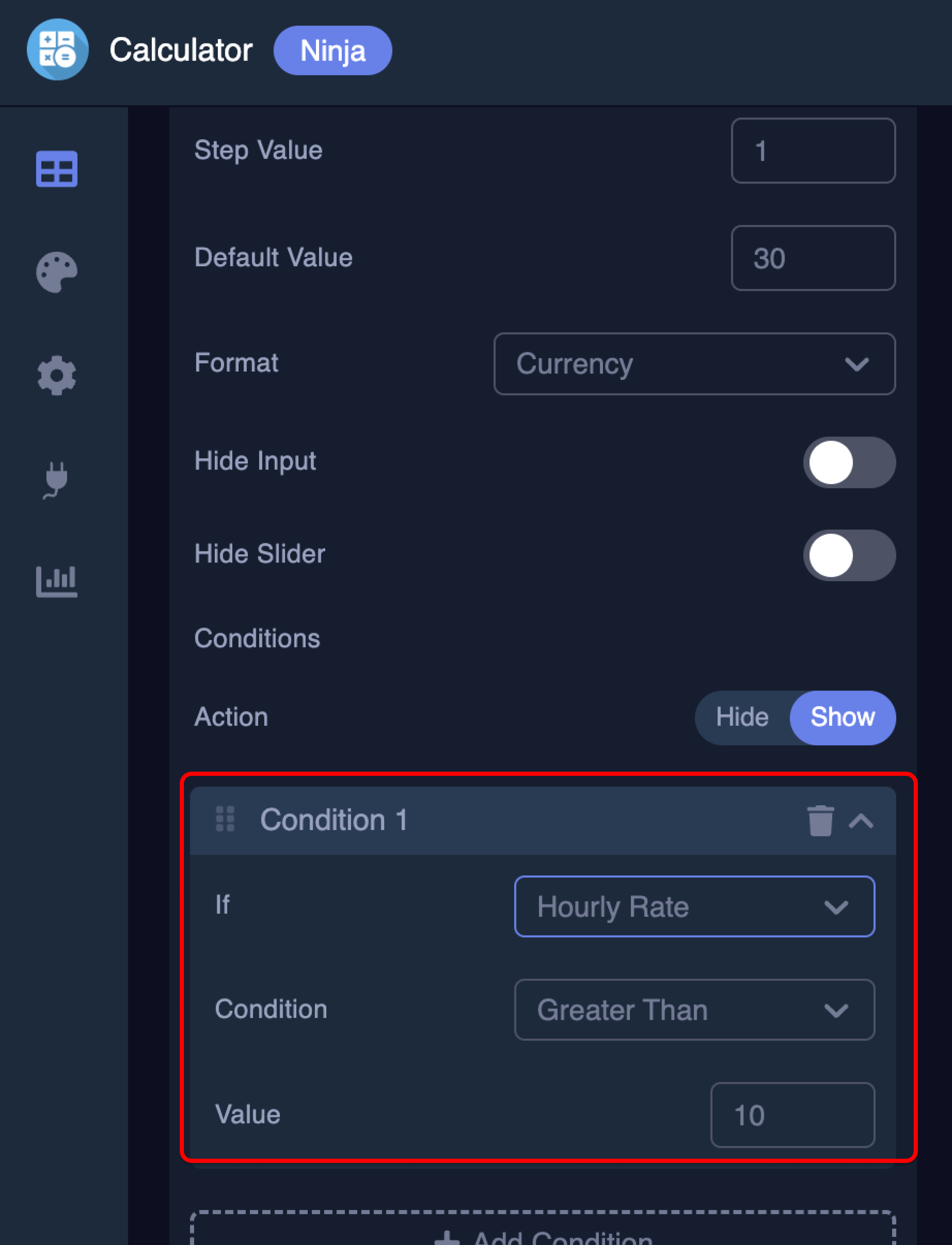How To Use Fields and Conditions in the Calculator Widget? – Common Ninja