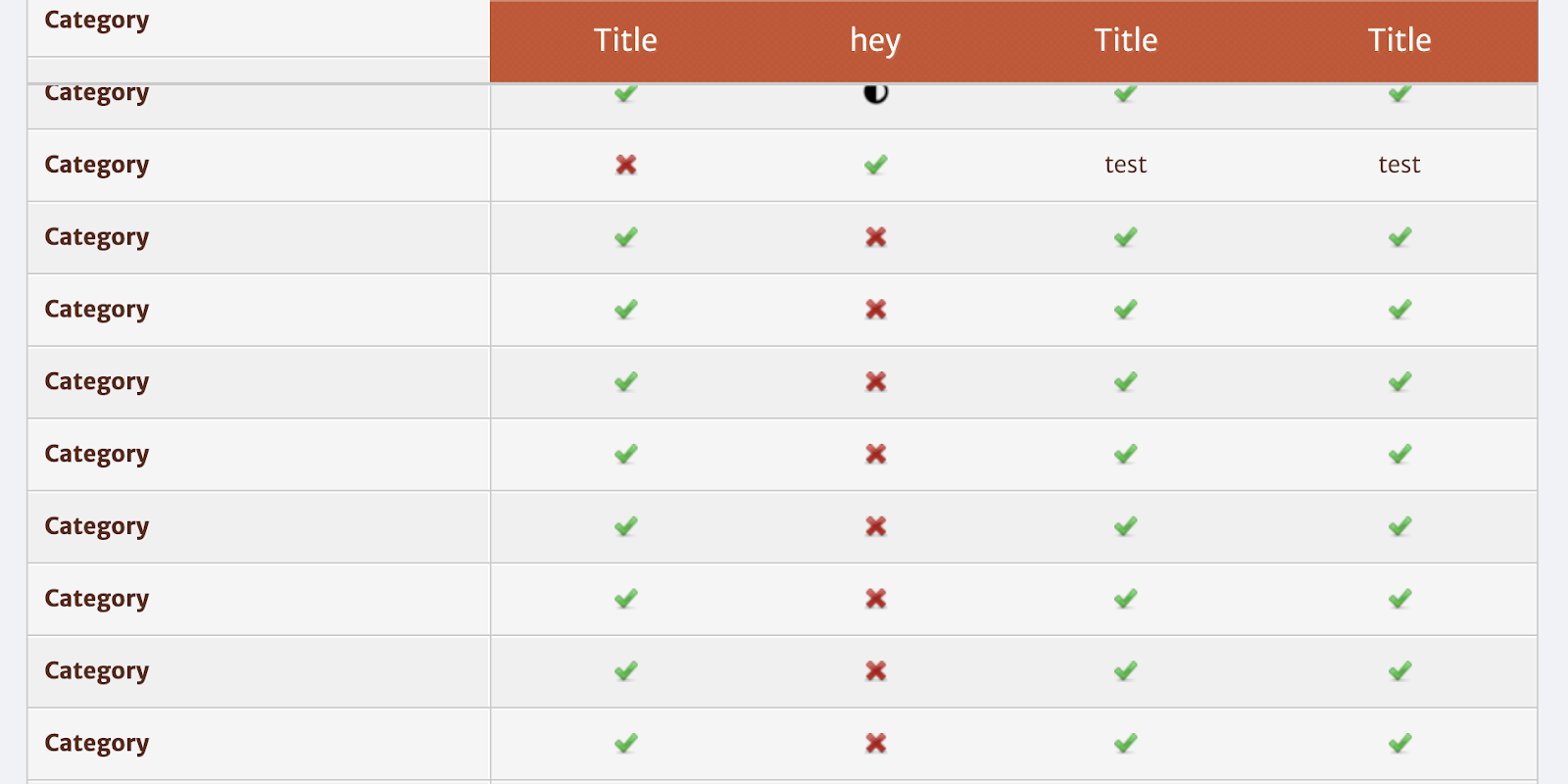 How To Add Floating Headers Column To A Comparison Table Common Ninja