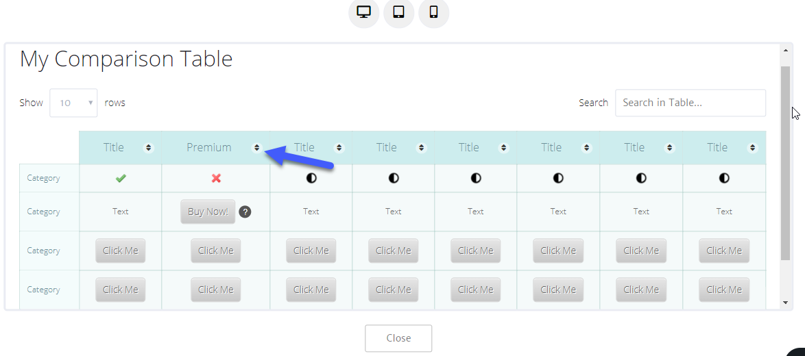 How to Make a Comparison Table Sortable – Common Ninja